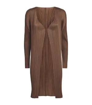 Issey Miyake Longline Cardigan - Brown