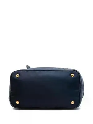 Prada 2013-2026 Vitello Daino Trimmed Tessuto Satchel - Blue
