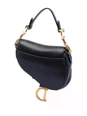 Dior Micro Goatskin Saddle Bag Satchel - Black