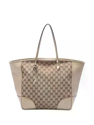 Gucci Gg Canvas And Leather Bree Tote Bag
