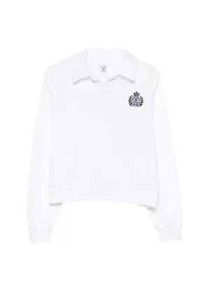 SPORTY & RICH Embroidered Logo Sweatshirt - White