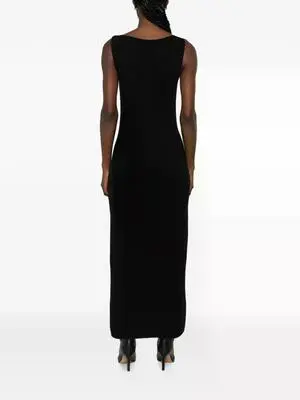 SERGIO MORETTI FIRENZE Sleeveless Side-slit Midi Dress - Black