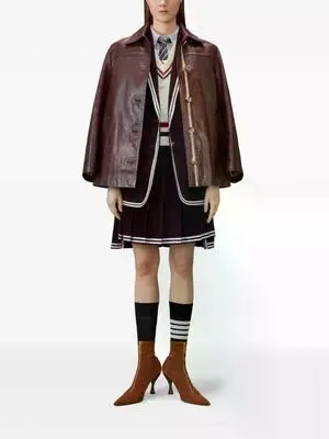 Thom Browne Pleated Mini Skirt With Signature Striping - Red