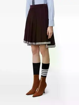 Thom Browne Pleated Mini Skirt With Signature Striping