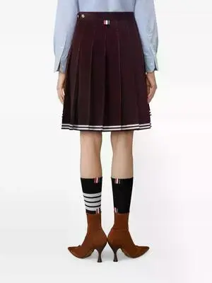 Thom Browne Pleated Mini Skirt With Signature Striping
