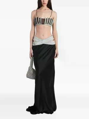 NUE Crystal Embellished Cut-out Skirt - Black