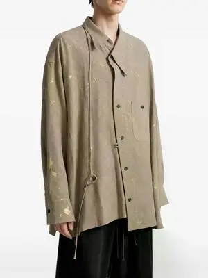 ZIGGY CHEN Splatter-print Asymmetric Shirt
