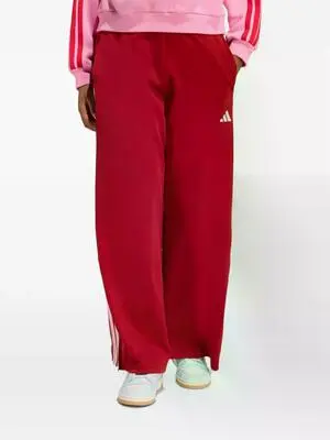 Adidas Side-stripe Wide Leg Track Pants - Red