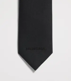 Balenciaga Wool Logo Tie