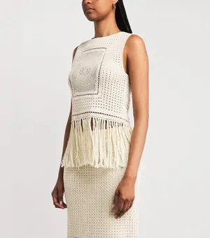 Zimmermann Indra Crochet Fringe Tank Top
