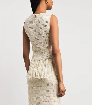 Zimmermann Indra Crochet Fringe Tank Top