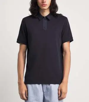 Barbour Zip-up Crackehall Polo Shirt - Navy