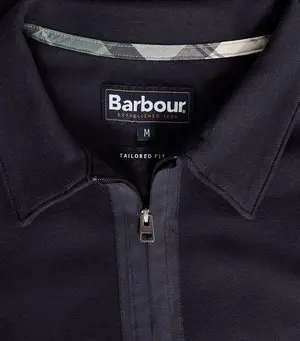 Barbour Zip-up Crackehall Polo Shirt - Navy