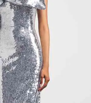 Rachel Gilbert One-shoulder Embellished Gown