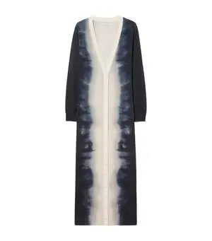Marina Rinaldi Knitted Cardigan Midi Dress With Abstract Print - Black