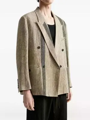 ZIGGY CHEN Striped Double-breasted Blazer