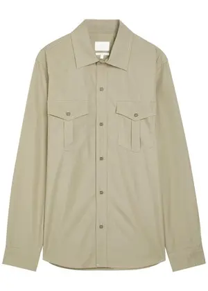 A.p.c. Warren Cotton-poplin Overshirt Khaki