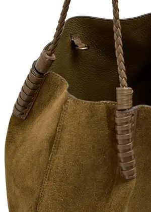 Etro Libra Large Leather And Suede Tote - Multicoloured