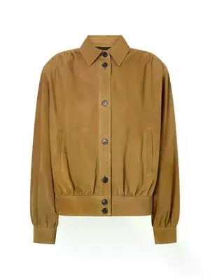 Saint Laurent Suede Shirt Jacket - Neutrals