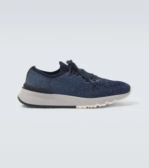 Brunello Cucinelli Knitted Lace-up Sneakers