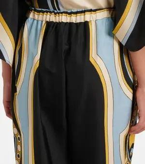 La DoubleJ Club Printed Silk Twill Wide-leg Pants - Multicoloured