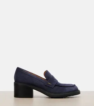 TOD'S Suede Loafer Pumps - Blue