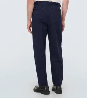 Kenzo Pinstripe Cotton And Linen Trousers