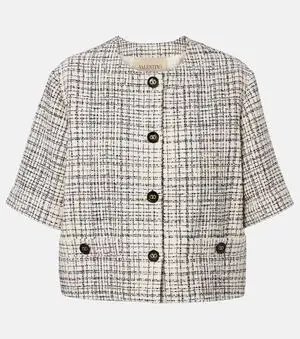 Valentino Garavani Cotton-blend Tweed Jacket - White