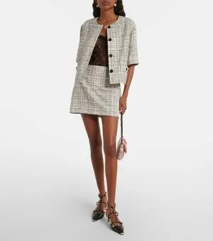 Valentino Garavani Cotton-blend Tweed Jacket - White