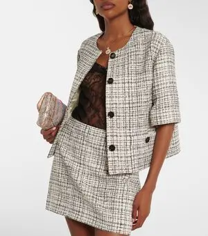Valentino Garavani Cotton-blend Tweed Jacket - White