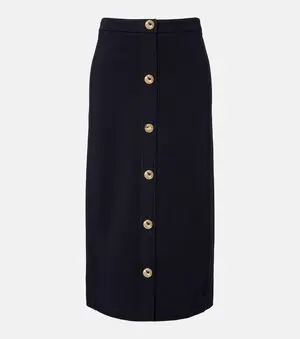 Max Mara Cotton-blend Midi Skirt