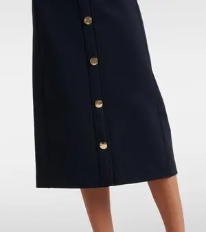 Max Mara Cotton-blend Midi Skirt