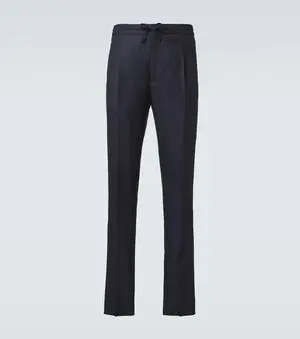 LARDINI Wool Slim Fit Trousers - Blue