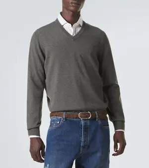 Brunello Cucinelli V-neck Cashmere Sweater - Green