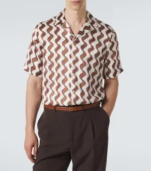 Frescobol Carioca Roberto Printed Silk Bowling Shirt - Multicoloured