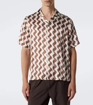 Frescobol Carioca Roberto Printed Silk Bowling Shirt - Multicoloured