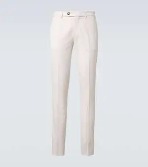 Brunello Cucinelli Cotton Gabardine Slim Pants - White