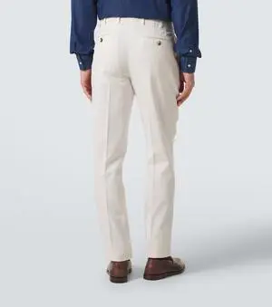 Brunello Cucinelli Cotton Gabardine Slim Pants - White