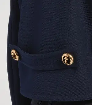 Balenciaga Cropped Wool Pea Coat With Double-breasted Fastening