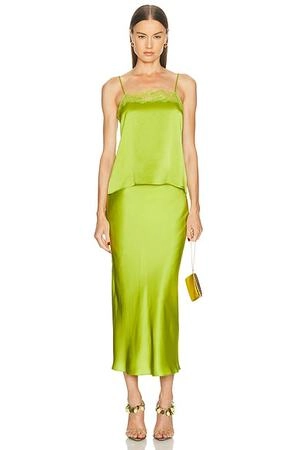 Sablyn Haya Cami Top With Lace Trim - Chartruese