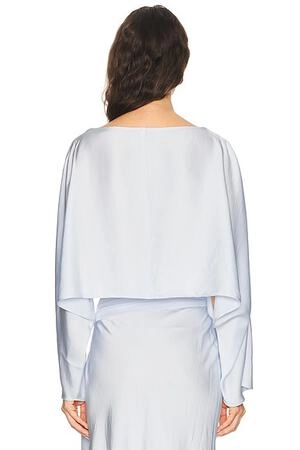 Lapointe Lightweight Satin Boat Neck Caftan Top