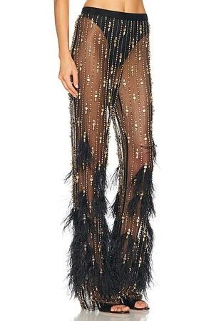Lapointe Deco Stripe Embroidery Flare Pant