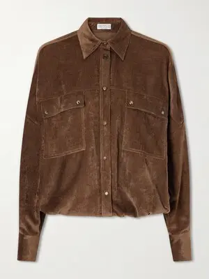 Brunello Cucinelli Corduroy Velvet Shirt - Brown