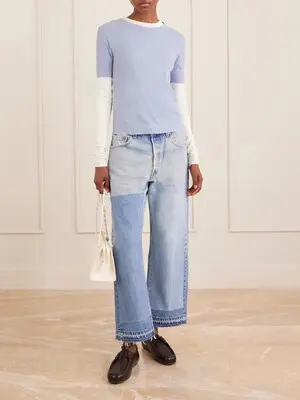 B Sides Vintage Patchwork Mid-rise Wide-leg Jeans