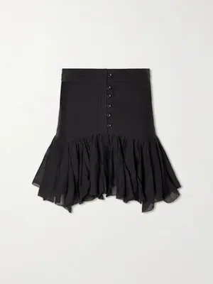 MARANT ETOILE Daneen Cotton-blend Mini Skirt - Black