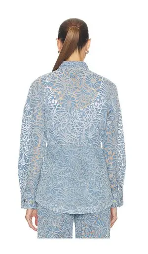 Veronica Beard Lane Burnout Floral Denim Jacket
