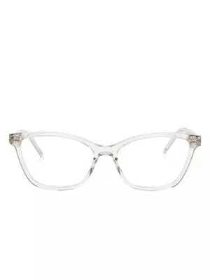 Saint Laurent Transparent Rectangle-frame Glasses - Neutrals