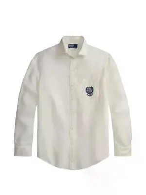 Polo Ralph Lauren X Wimbledon 2026 Embroidered Classic Fit Linen Shirt - White