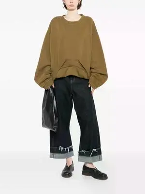 MARINA YEE Crew Neck Sweatshirt With Ribbed Detailing - Green