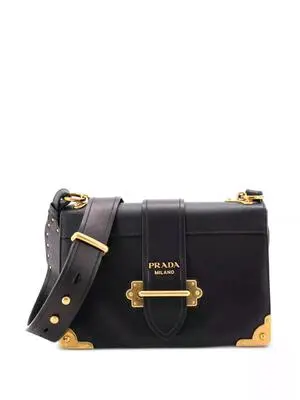 Prada Cahier Large Crossbody Bag In Leather - Black